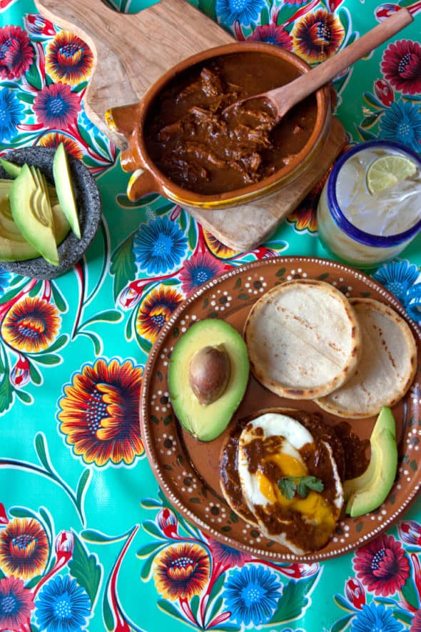 Chicken Mole Sopes - Muy Bueno
