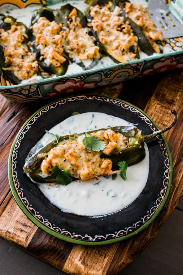 Chicken Stuffed Hatch Chiles - Muy Bueno