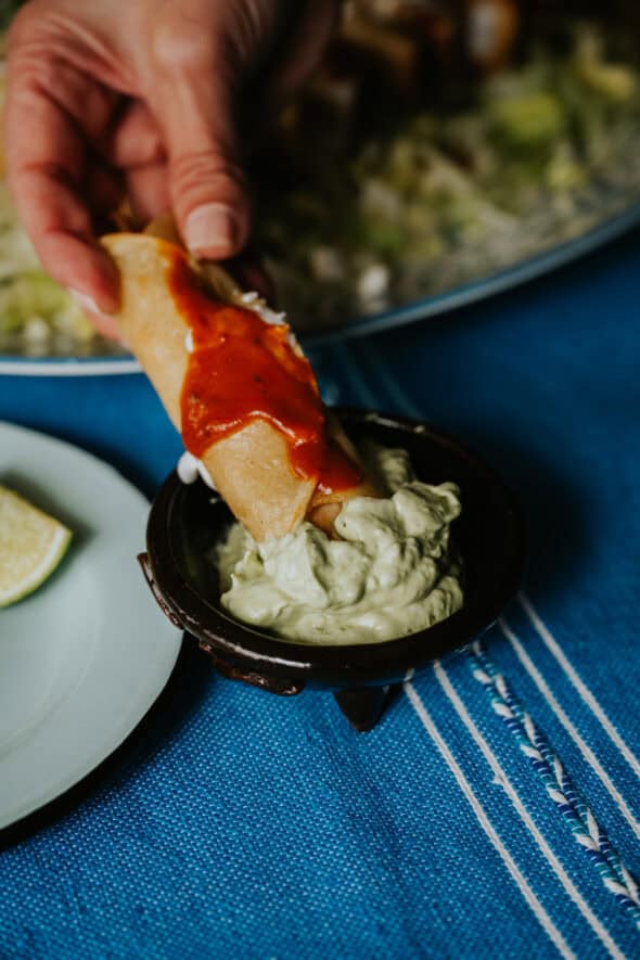 Crispy Chicken Flautas (Authentic Flautas de Pollo) - Muy Bueno